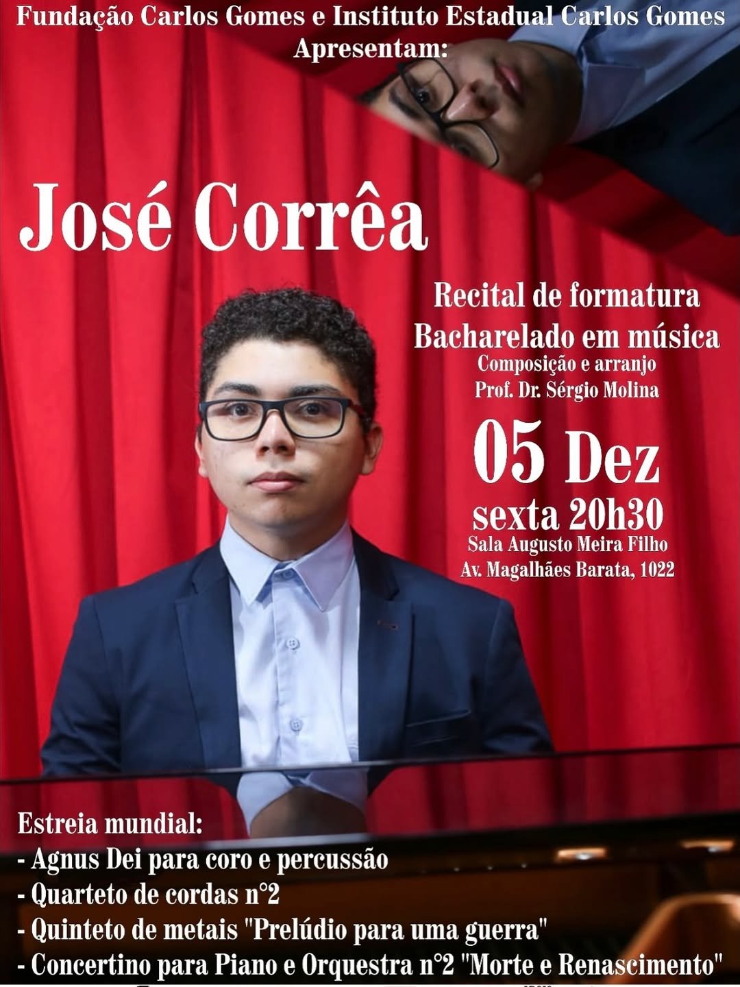 Palco Belém | Eventos | José Corrêa - Recital de Formatura em Belém na Sala Augusto Meira Filho 2025