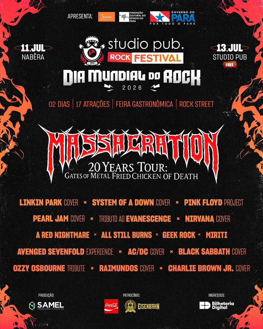 Palco Belém | Eventos | Studio Pub Rock Festival – Dia Mundial do Rock 2026
