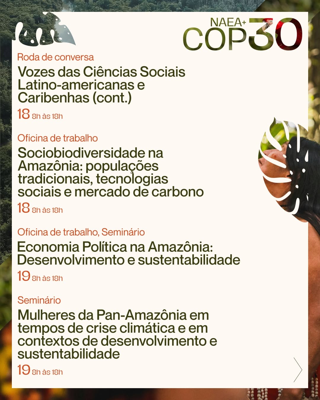 Palco Belém | Eventos | Programação Oficial NAEA para a COP30 em Belém 2025